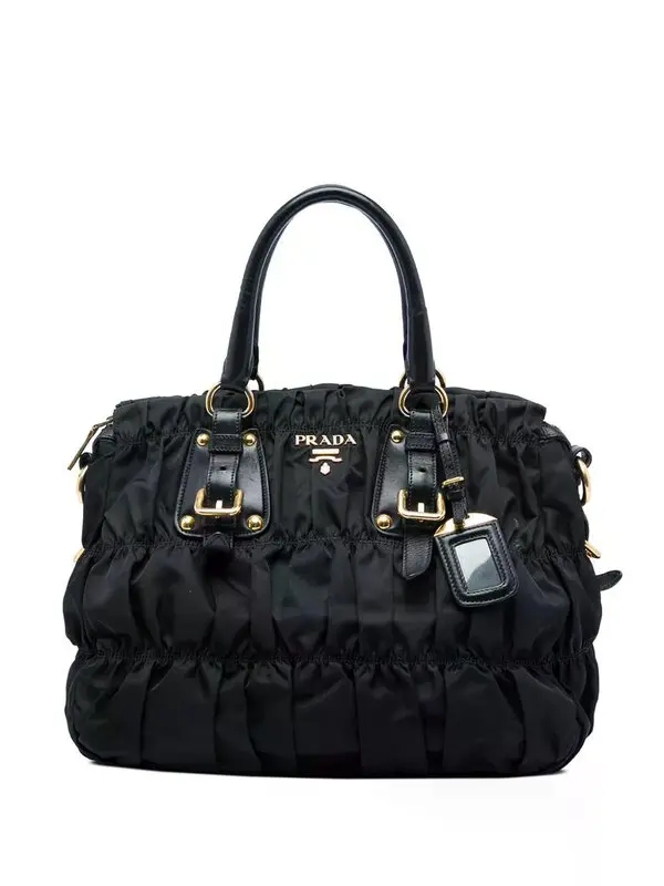 Prada 2010-2026 Tessuto Gaufre Satchel - Black