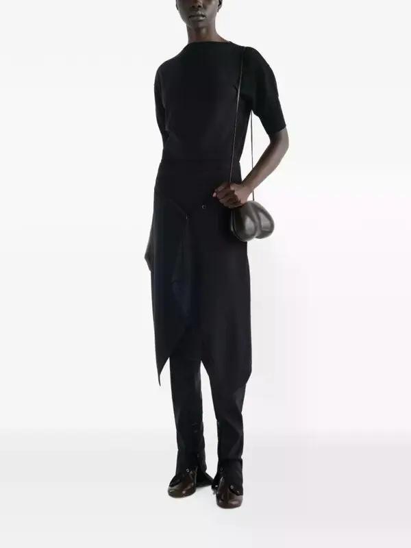 LEMAIRE Short-sleeve Sweater In Fine Merino Wool - Black