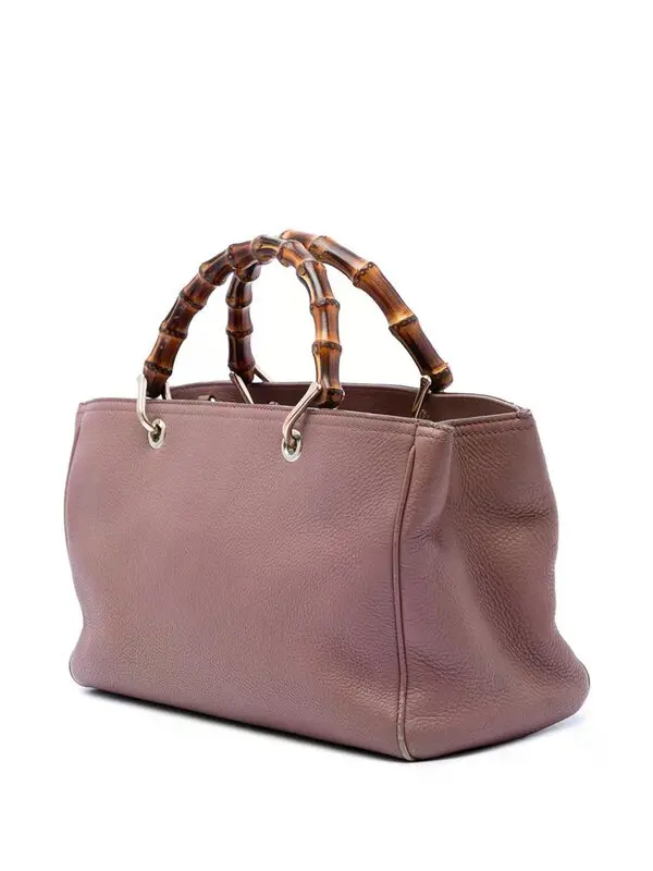 Gucci 2016-2026 Medium Calfskin Bamboo Shopper Satchel - Pink