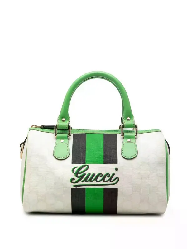 Gucci 2000-2015 Small Gg Supreme Joy Web Boston Bag - White