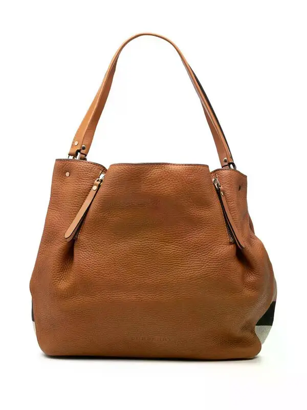 Burberry 2000-2017 Medium Leather And House Check Canvas Maidstone Satchel - Brown