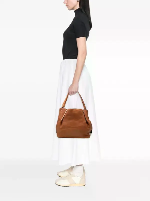 Burberry Leather And House Check Canvas Maidstone Satchel