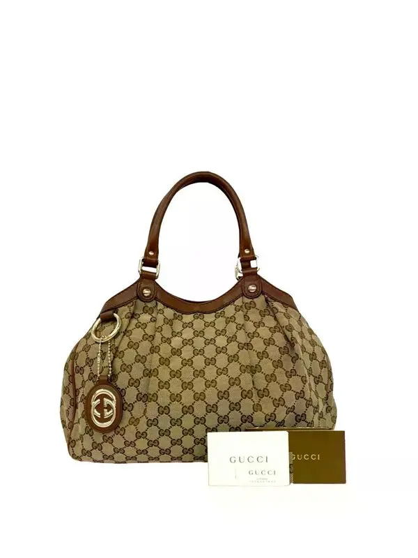 Gucci Gg Monogram Canvas Sukey Tote Bag - Neutrals