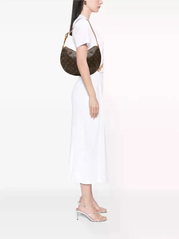 LOUIS VUITTON Monogram Croissant Mm Hobo Bag - Brown