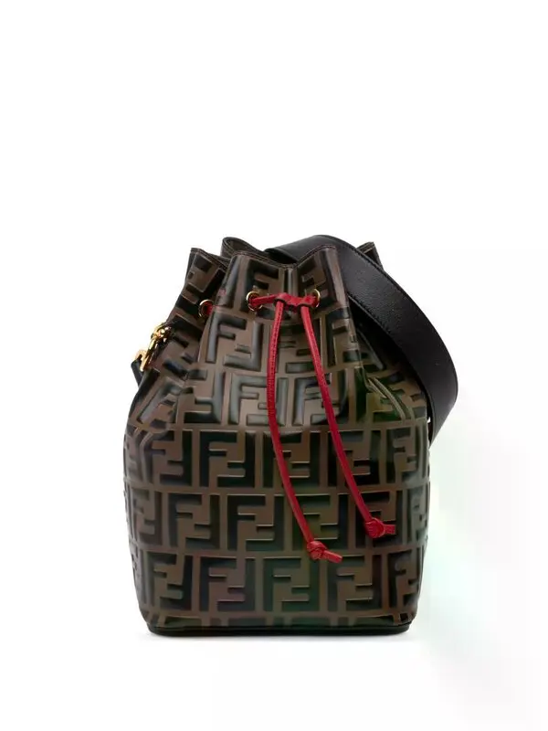 Fendi 2010-2026 Ff 1974 Embossed Leather Mon Tresor Bucket Bag - Brown