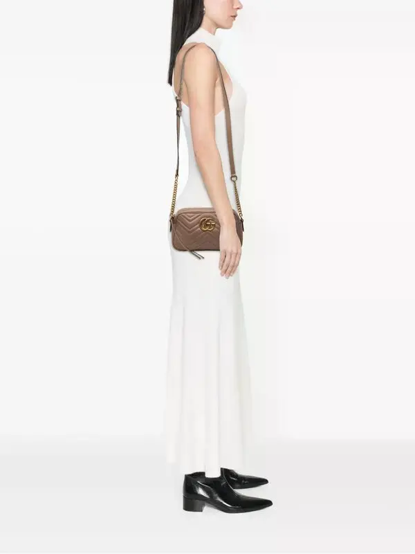 Gucci Gg Marmont Matelassé Leather Crossbody Bag - Brown