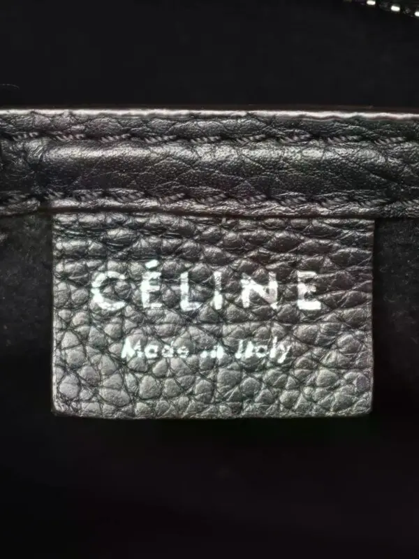 Celine Nano Luggage Tote Bag In Drummed Calfskin - Black