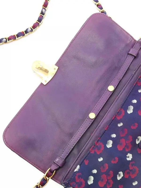 Prada 2000-2020 Tessuto Stampato Chain Crossbody Bag - Purple