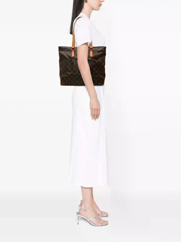 LOUIS VUITTON Monogram Canvas Cabas Mezzo Tote Bag - Brown