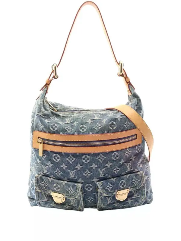 LOUIS VUITTON 2005 Monogram Denim Baggy Gm Shoulder Bag - Blue