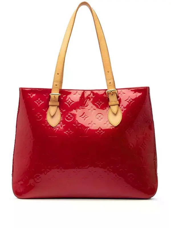 LOUIS VUITTON Monogram Vernis Brentwood Tote Bag - Red