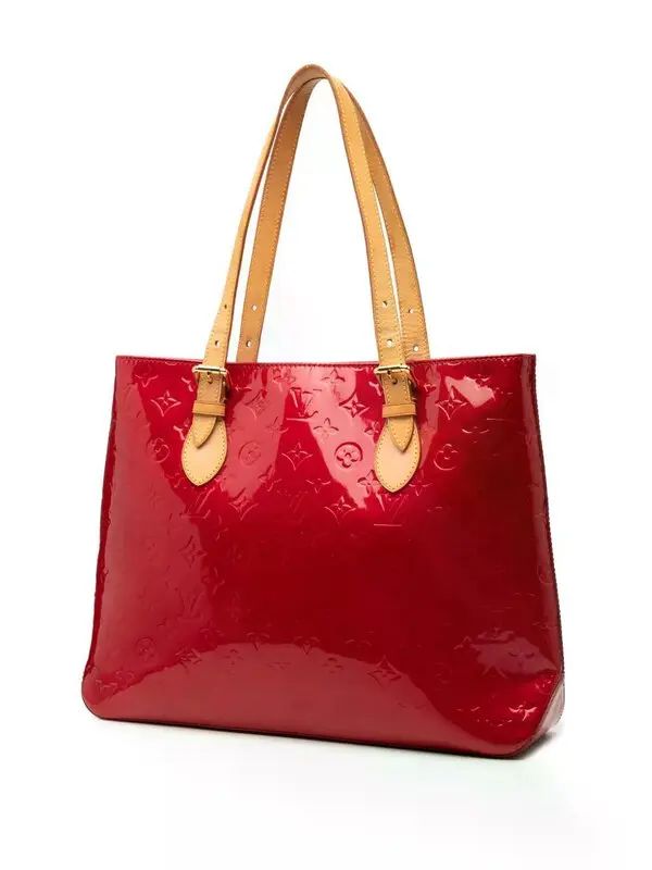 LOUIS VUITTON Monogram Vernis Brentwood Tote Bag - Red