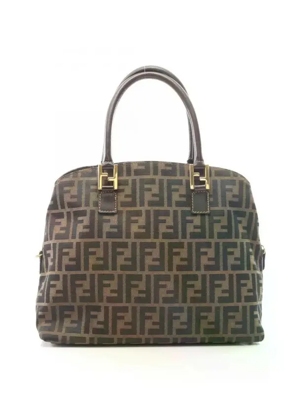 Fendi 2000-2010 Zucca Canvas Dome Satchel - Brown