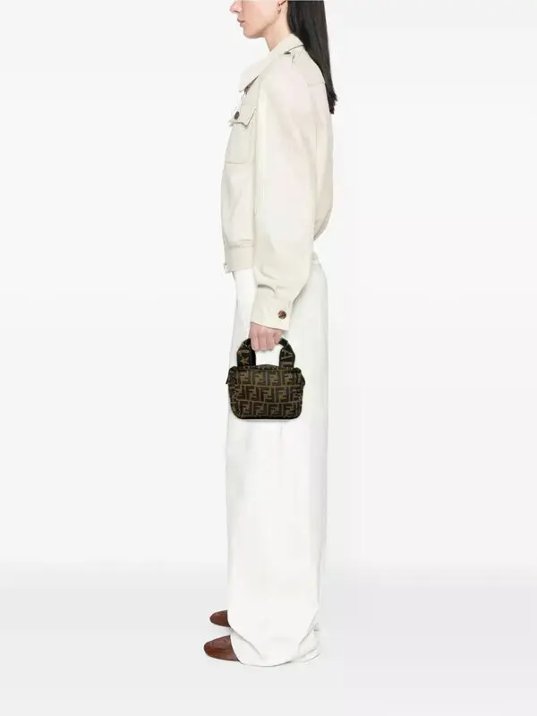 Fendi 1990-2010 Mini Zucca Canvas Handbag - Brown