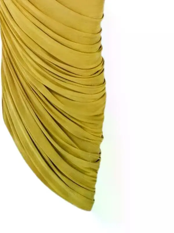 Norma Kamali Diana Asymmetric Draped One-shoulder Dress - Yellow