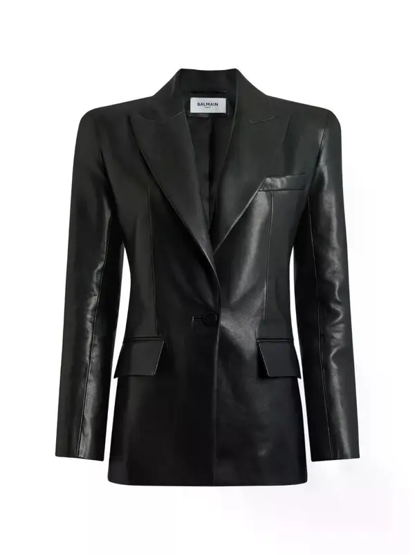 Balmain Structured-shoulder Lambskin Jacket