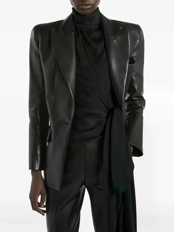 Balmain Structured-shoulder Lambskin Jacket