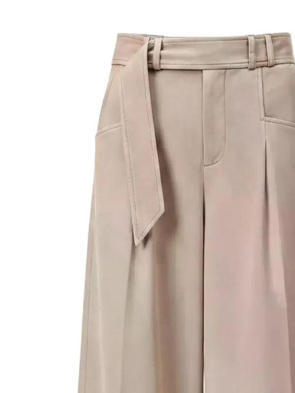 Closed Belted Wide-leg Trousers