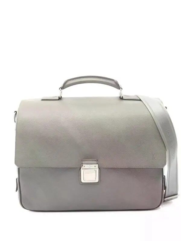 LOUIS VUITTON 2010 Taiga Vassili Gm Business Bag - Grey