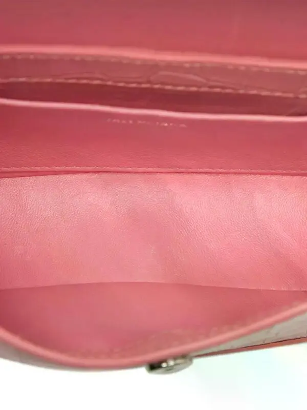 Balenciaga 2022 Small Croc Embossed Leather Xx Flap Satchel - Pink