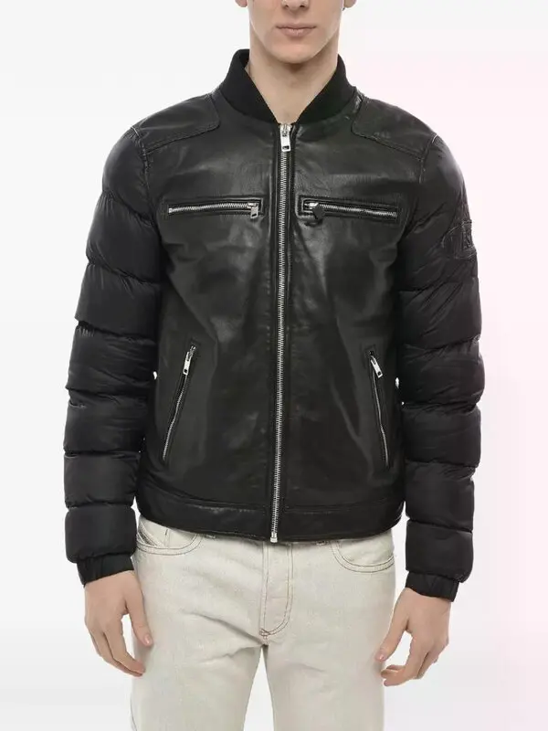 DIESEL® L-boy-pu Panelled Bomber Jacket - Black