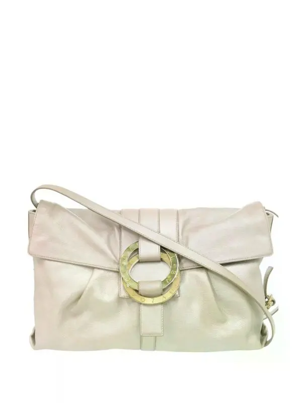 BVLGARI 2010-2026 Metallic Calfskin Chandra Flap Crossbody Bag - Gold