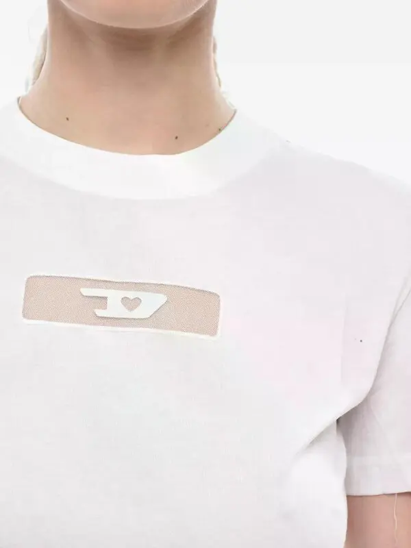 DIESEL® Logo Patch Tulle Detail T-shirt