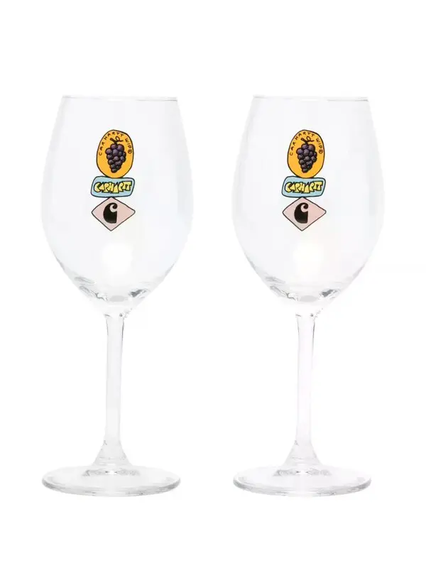 Carhartt Work In Progress Graphic-print Wine Glasses - White