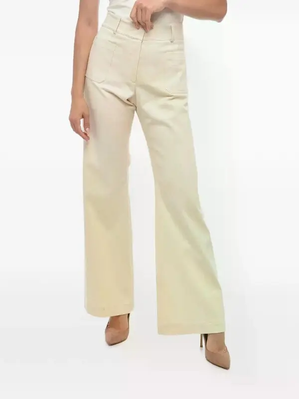 QL2 QUELLEDUE Patch Pocket Wide Leg Trousers - Neutrals