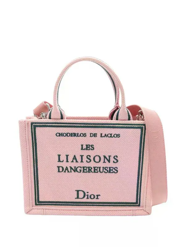 Dior 2000-2026 Choderlos De Laclos Les Liaisons Dangereuses Small Canvas Book Tote Satchel - Pink