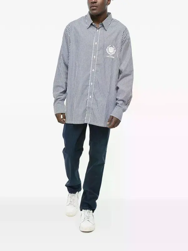 Givenchy Embroidered-logo Striped Shirt