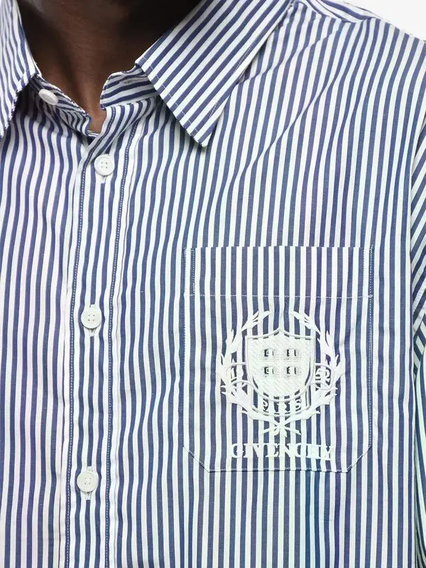 Givenchy Embroidered-logo Striped Shirt