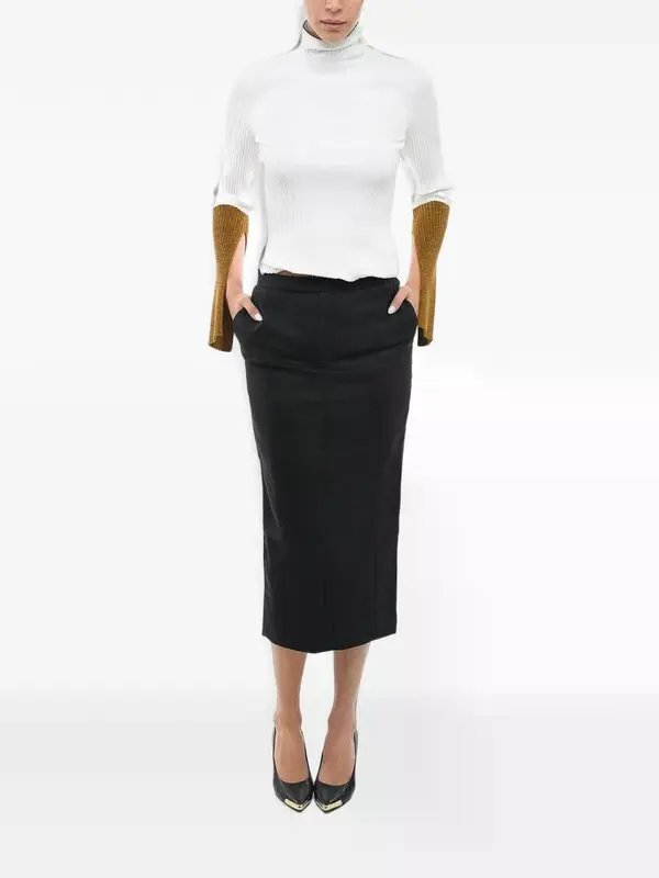 ANOUKI Pencil Midi Skirt With Rear Slit