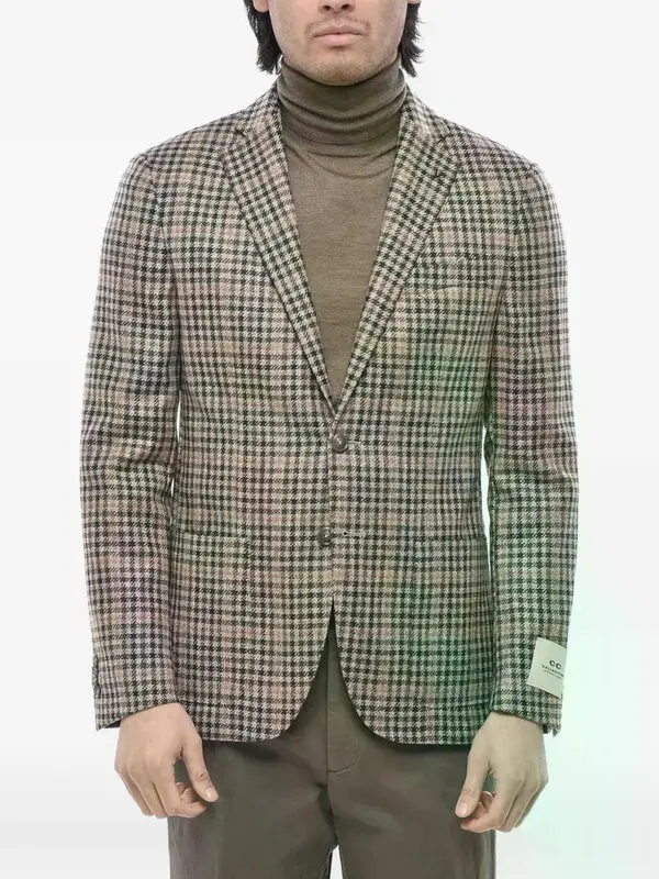 Corneliani Gingham-check Single-breasted Jacket - Brown