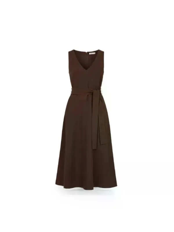 P.a.r.o.s.h Belted V-neck Midi Dress