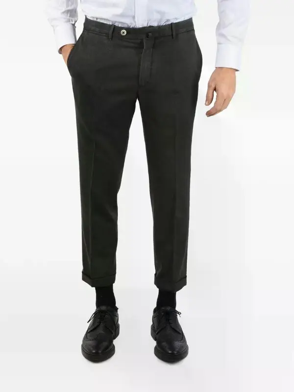 Corneliani Pleated Wool Chino Trousers - Grey