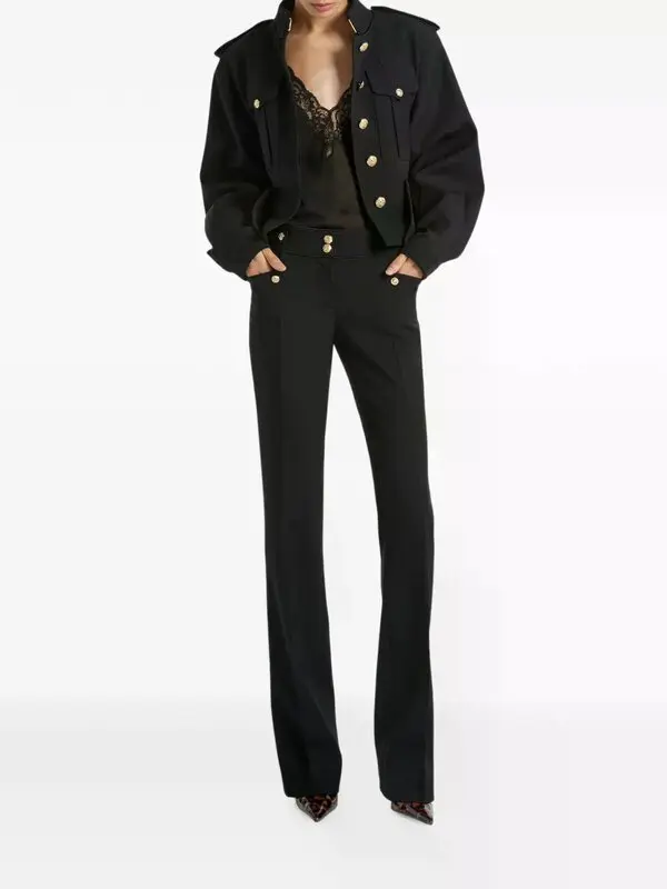 Balmain Pleated Wool Gabardine Trousers