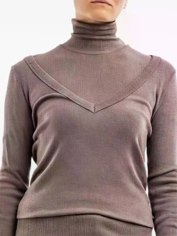 LEMAIRE V-neck Layered Detail Sweater - Black