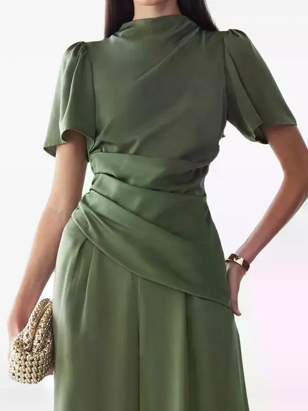 WILLA Pika Draped Jumpsuit - Green