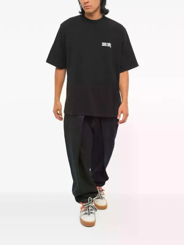 MARCELO BURLON COUNTY OF MILAN Printed Crew-neck T-shirt - Black