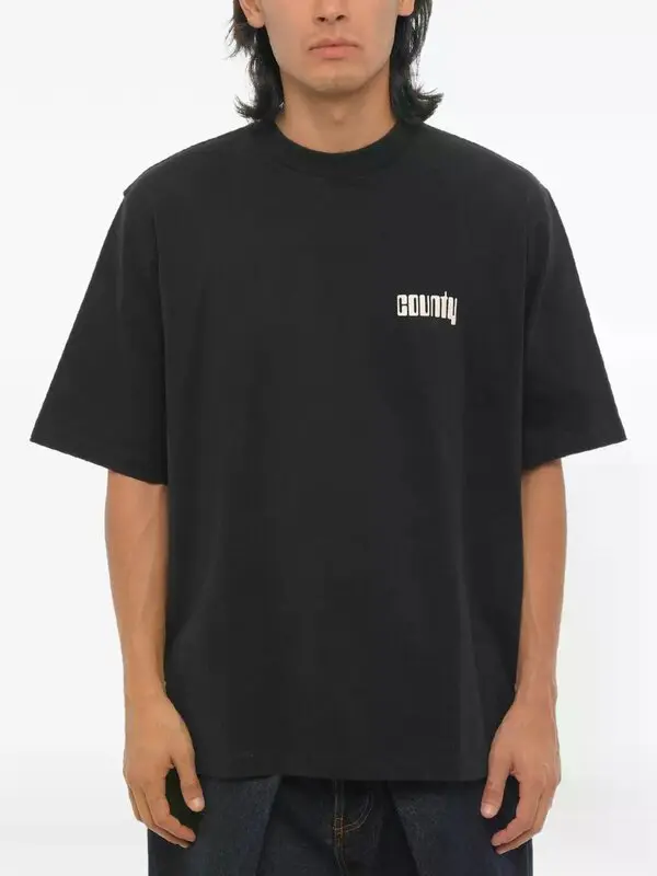 MARCELO BURLON COUNTY OF MILAN Printed Crew-neck T-shirt - Black