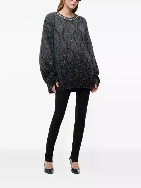 Pinko Crystal-embellished Sequin-patterned Sweater