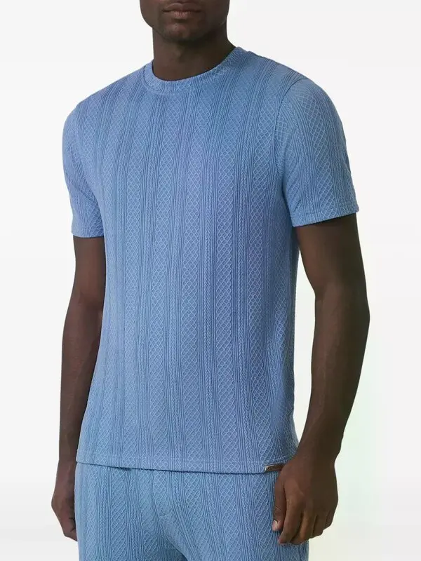 MAUVAIS Tanami Cable-knit Textured T-shirt - Blue
