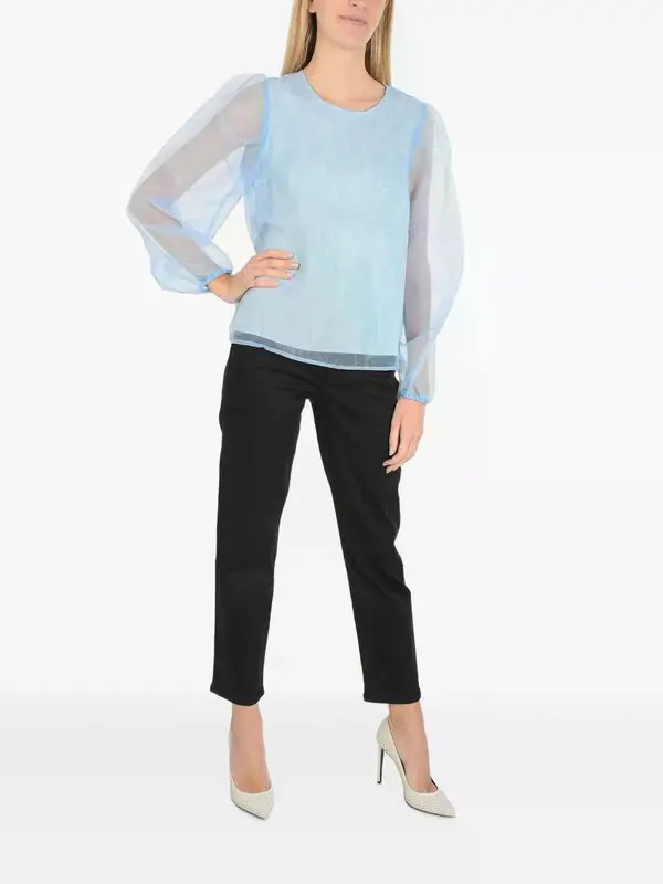 Baum Und Pferdgarten Sheer Puff-sleeve Blouse - Blue