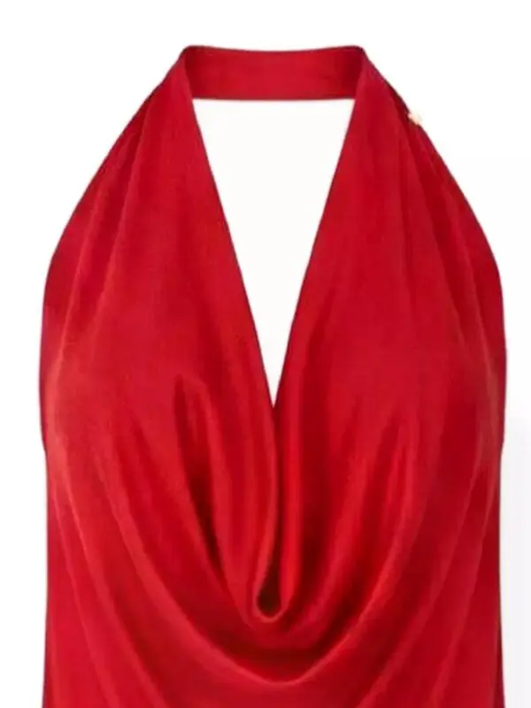 Elisabetta Franchi Halterneck Cowl Neck Sleeveless Top - Red