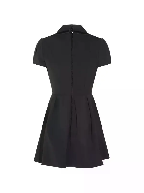 Elisabetta Franchi Satin-trim Mini Pleated Dress - Black