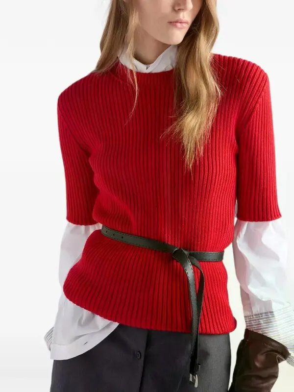 Prada Ribbed-knit Wool Sweater