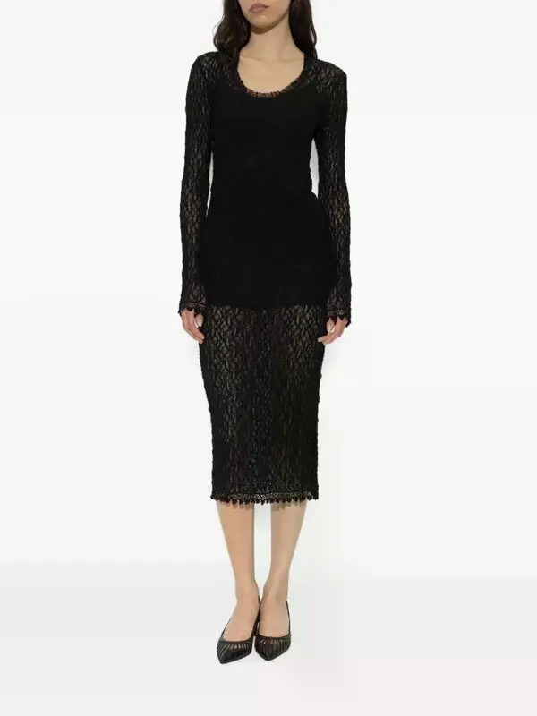 Isabel Marant Étoile Belsane Lace-knit Midi Dress - Black