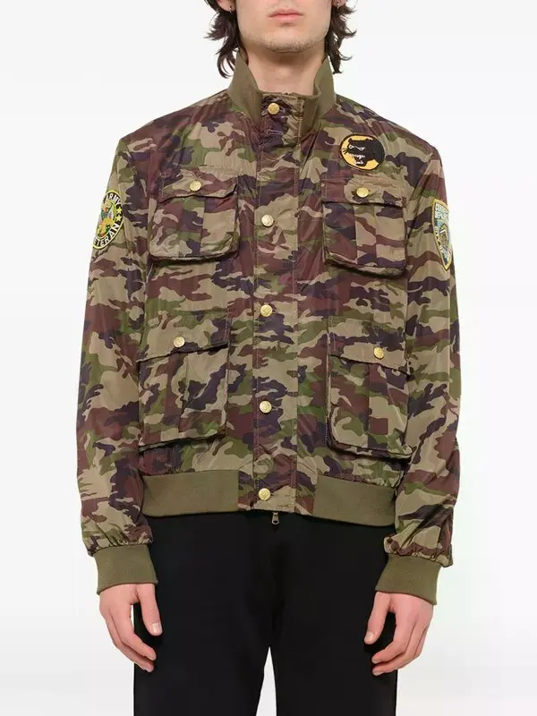 History Repeats Camouflage-print Patch-detail Jacket - Green