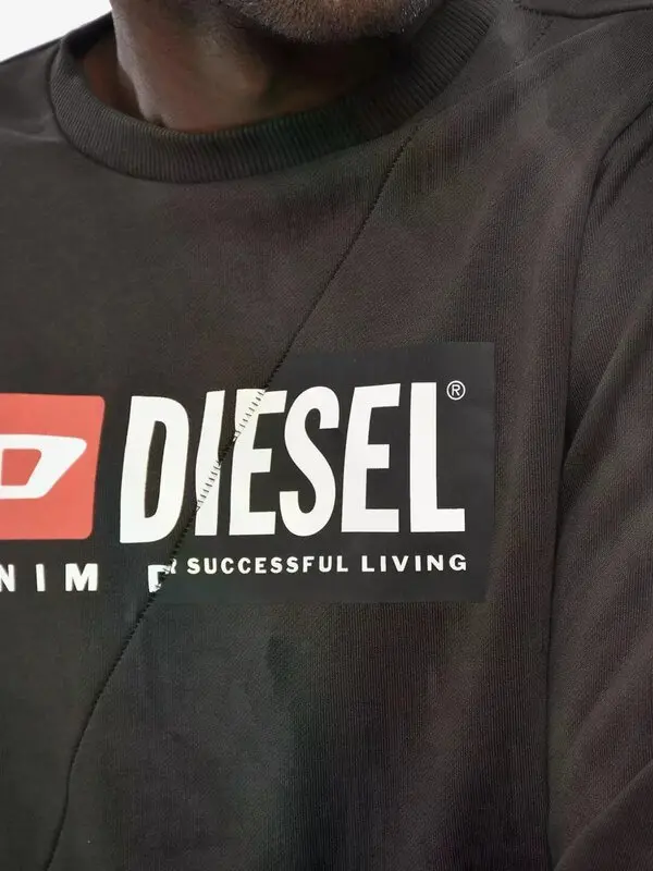 DIESEL® S-girk-cuty Logo-print Panelled Sweatshirt